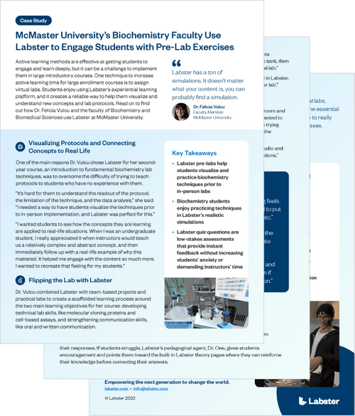 Biochemistry Students at McMaster University Prepare for the Real Lab with Labster | Case Study